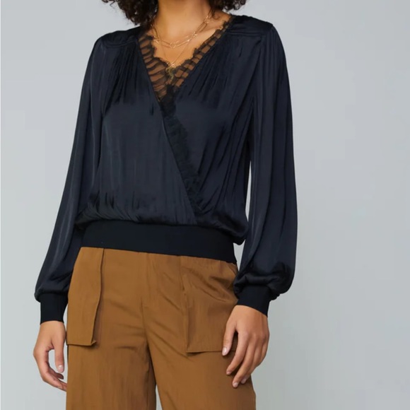 Current Air | Tops | Current Air Grey Surplice Lace Top Nwt M | Poshmark